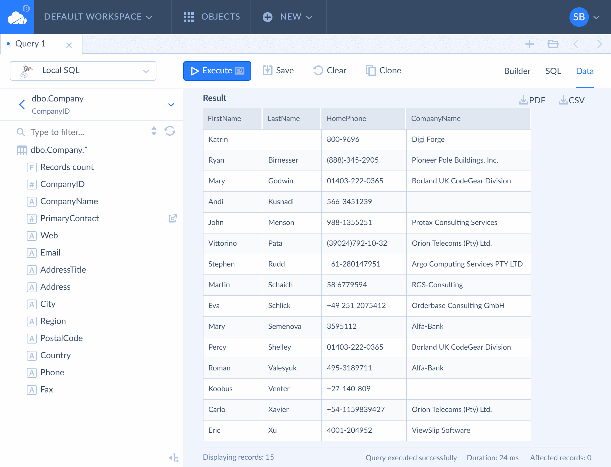 Online SQL Server Query Builder SQL Editor